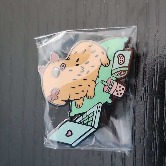 Source Unknown | Jewelry | Capybara On Laptop Enamel Pin | Poshmark